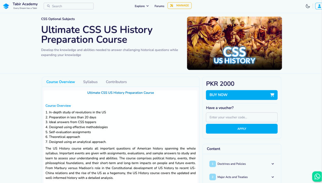 CSS US HISTORY (Solved Papers) - Dogar Brothers